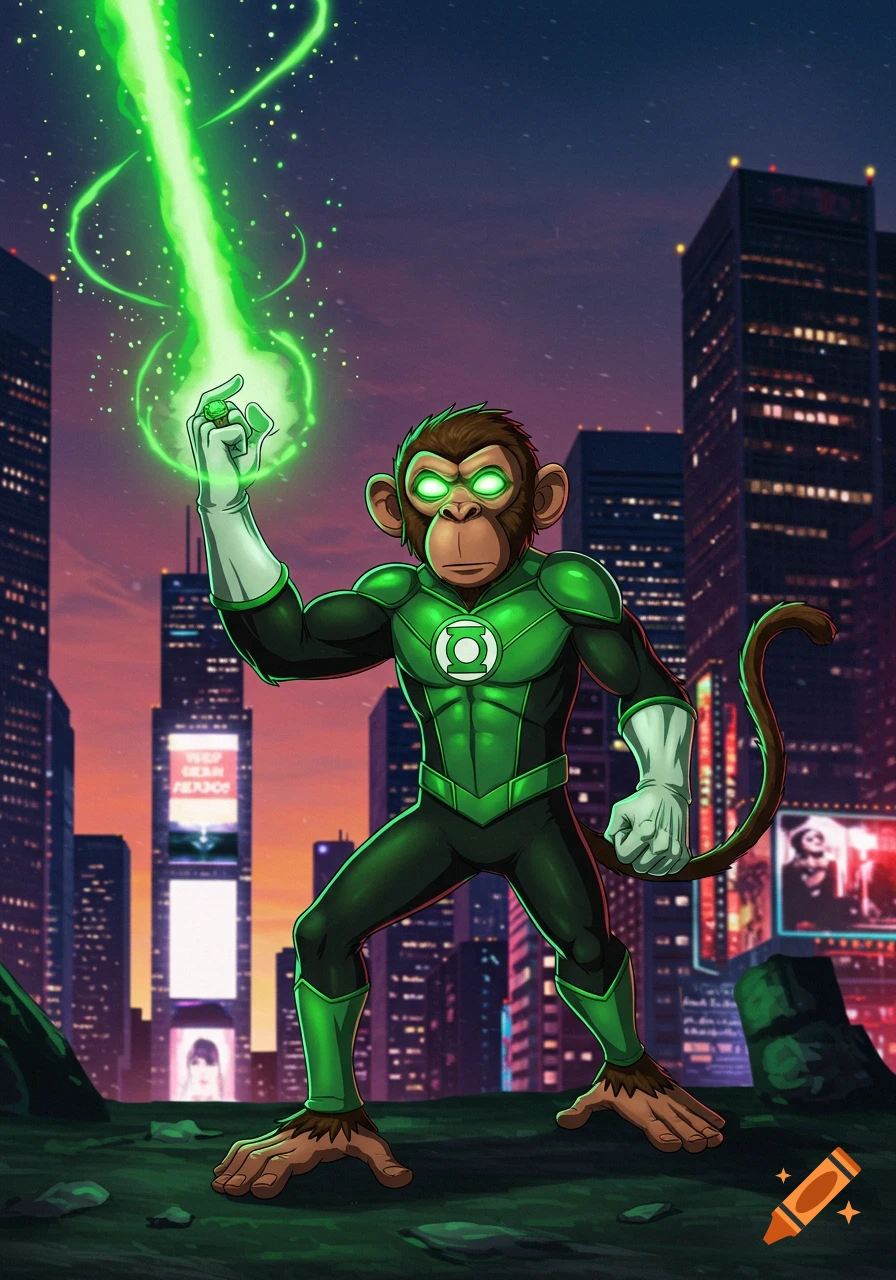 Animated Ben Tennyson stands on Earth in space with green light ...