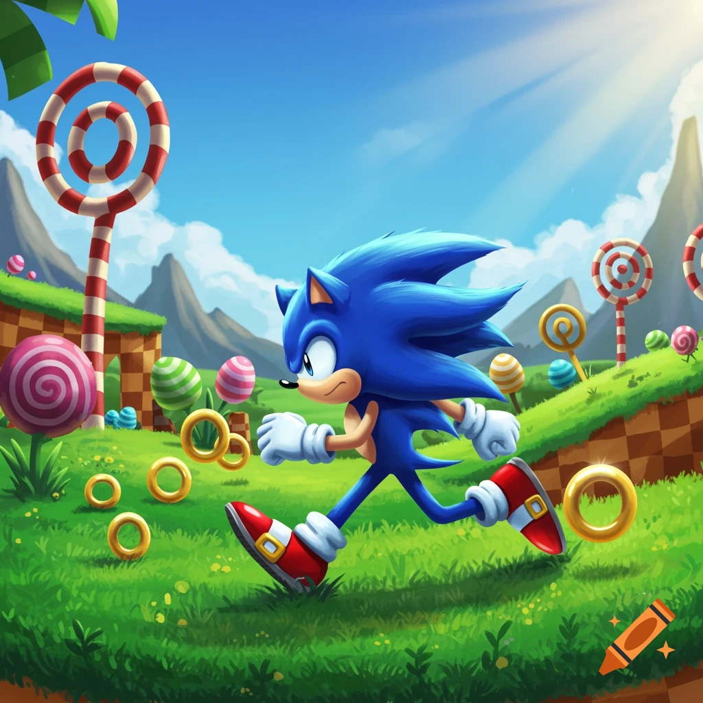 Sonic+garden+background created on Craiyon