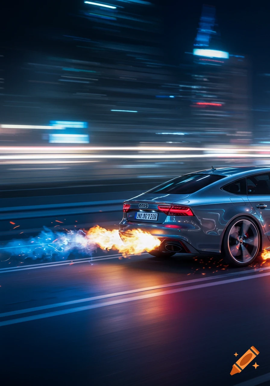A green triangle-wrapped Toyota Supra GR with a large spoiler, shooting ...