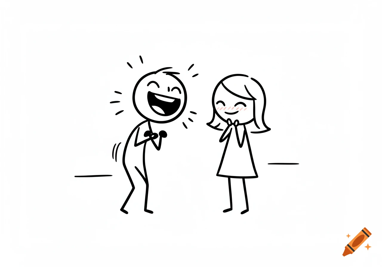 Simple stick figure drawing of four people playing with water and cups ...