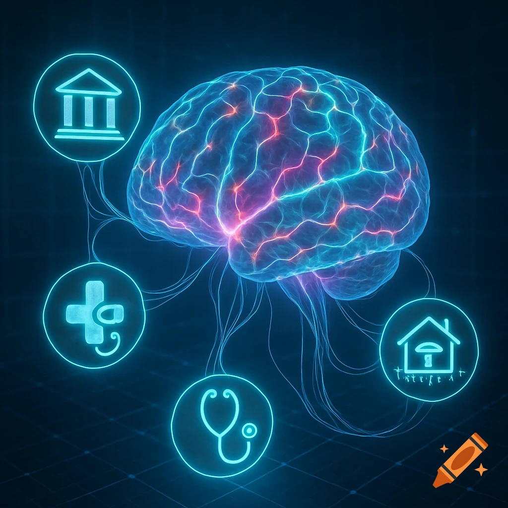 Detailed brain diagram labeling prefrontal cortex, amygdala ...