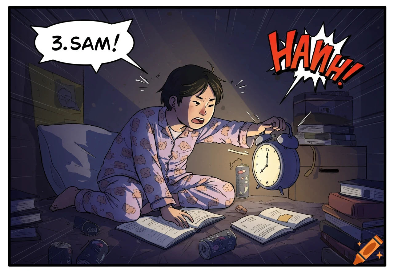 A sly young man in a comic book style says 'SHOULD I TAKE THEM OFF?' in ...