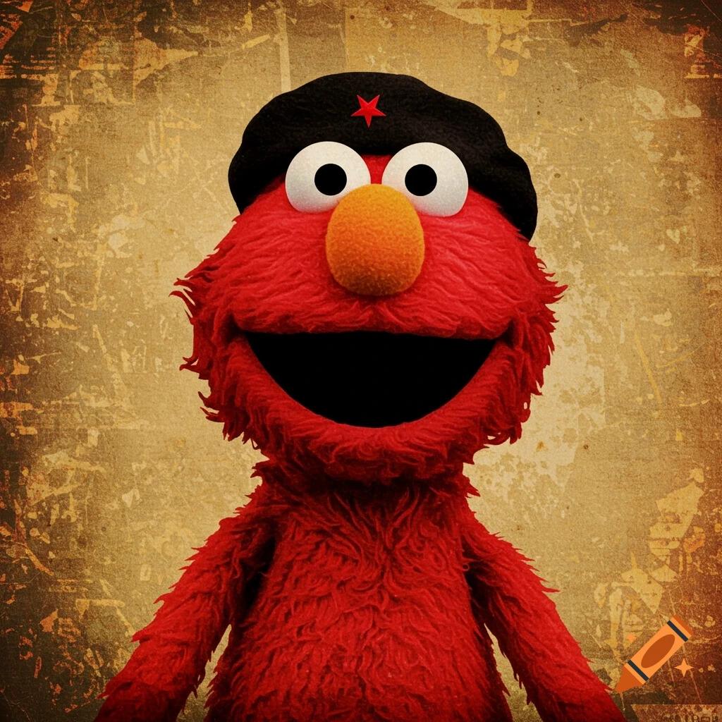 Elmo waves under a bright sun, with the Sesame Street logo above him ...