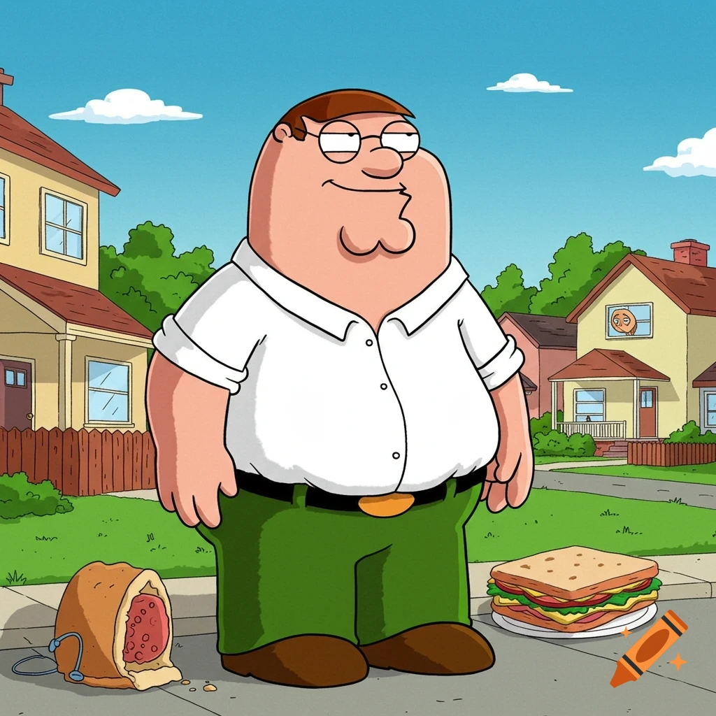 Brian Griffin, the white dog from Family Guy, sits on a couch holding ...