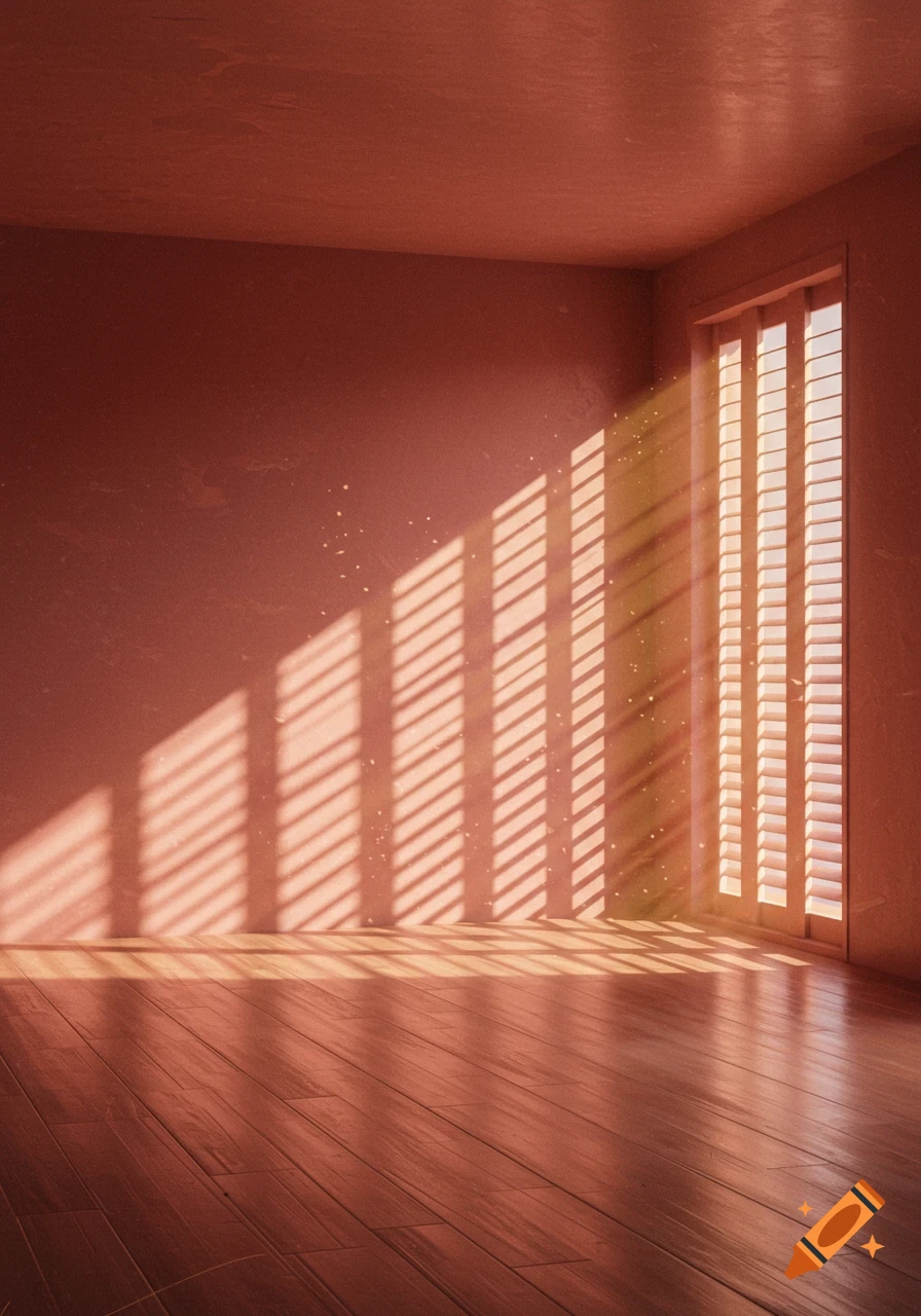 Tall wooden slat lamp with warm light glowing from within, casting ...