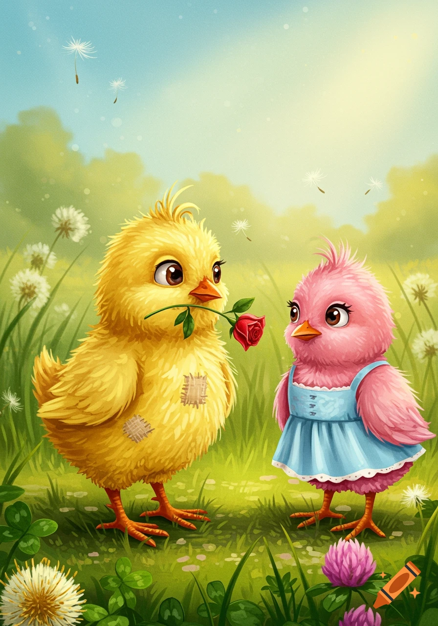 A haggard, drooling cartoon duck in a rainbow sweater, red tie, and ...