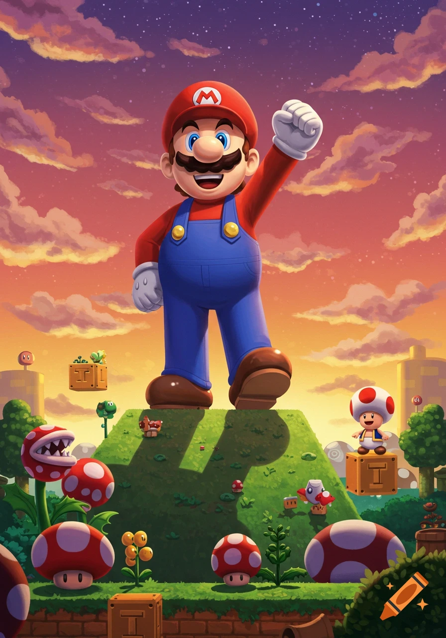 Toad from Super Mario, depicted in 2D pixel art, running frantically ...