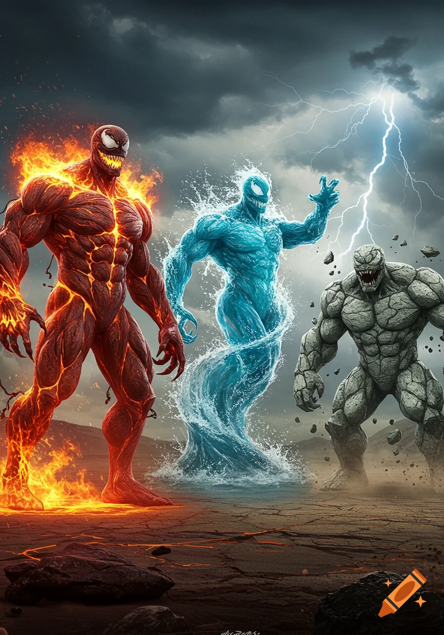 Sculpture of an athletic man on an alien planet with a ringed planet in ...