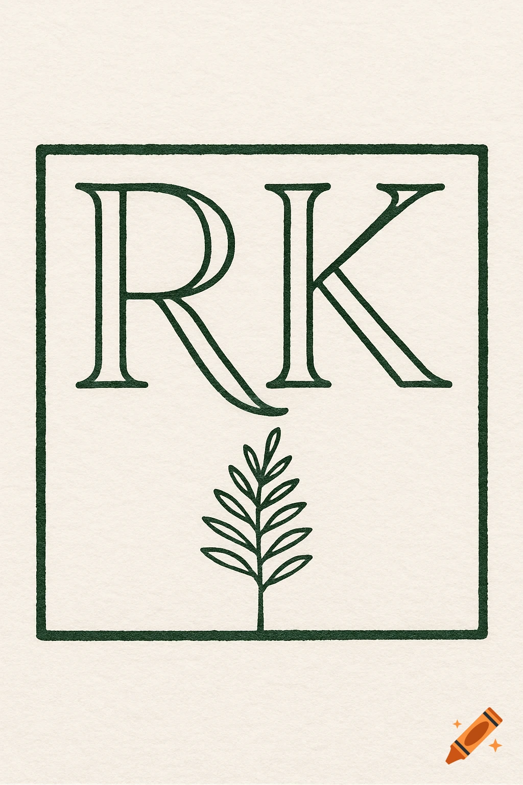 The text 'rike.engagiert' on a textured sage green background, framed ...