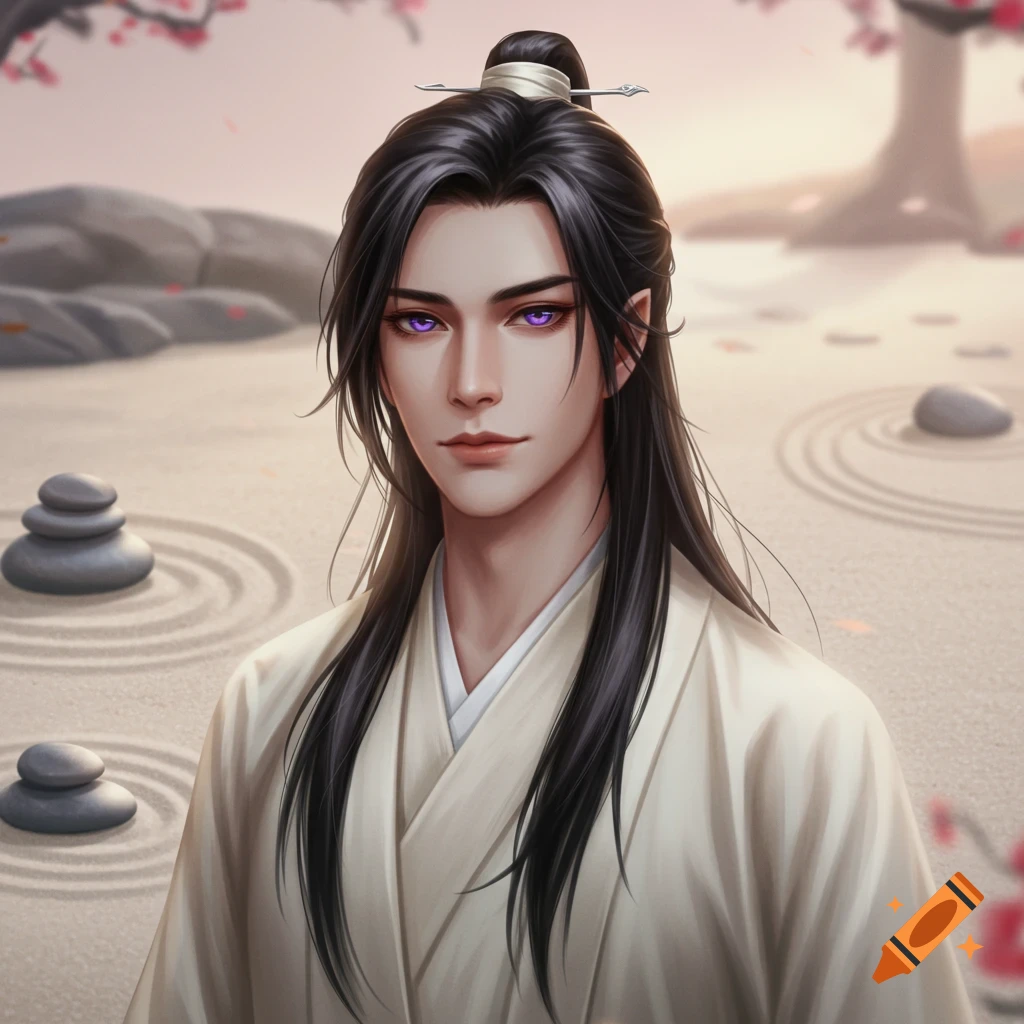 Genshin Impact cryo goat human male character with shoulder-length hair ...