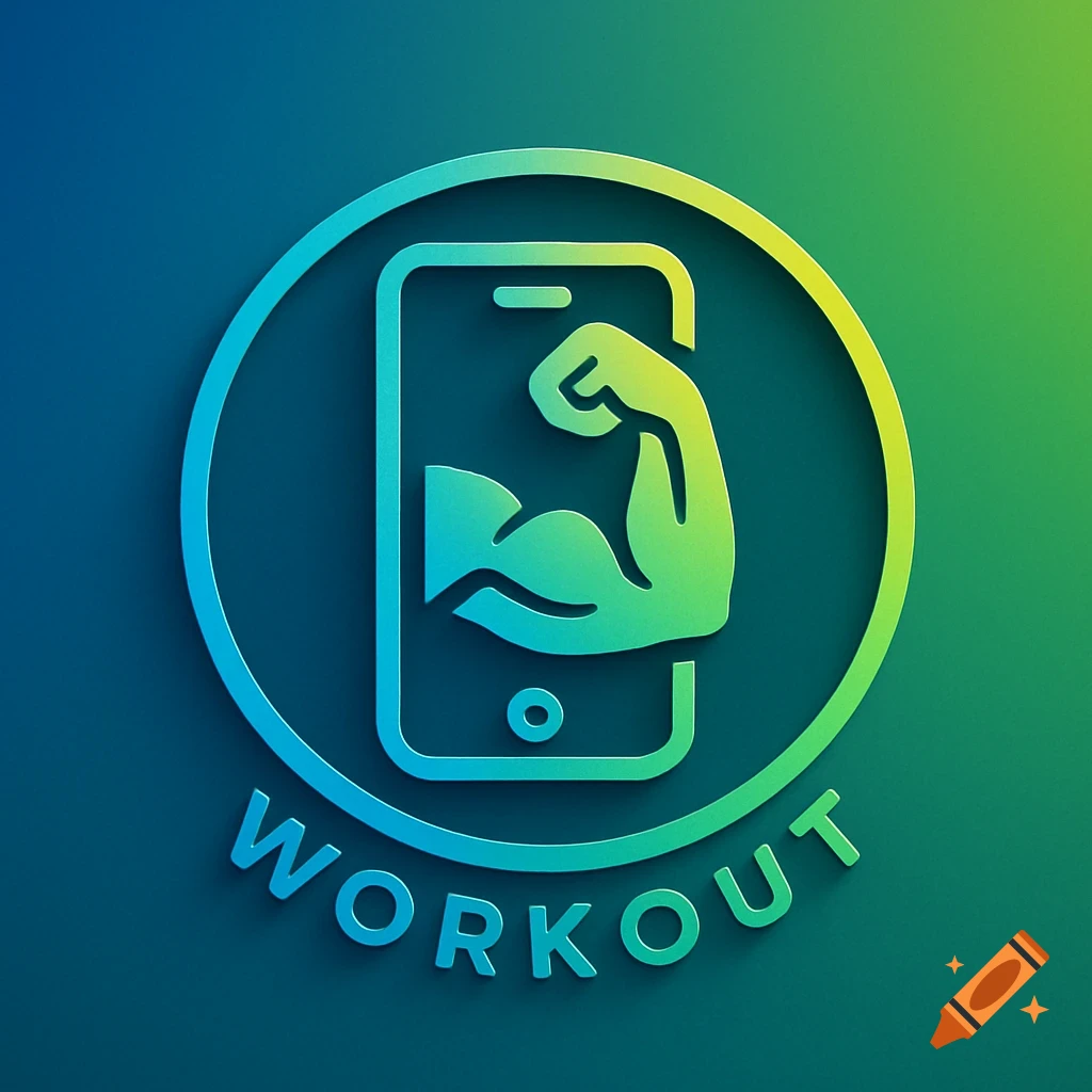 Stylized logo of a phone with a flexing bicep inside a circle, text ...