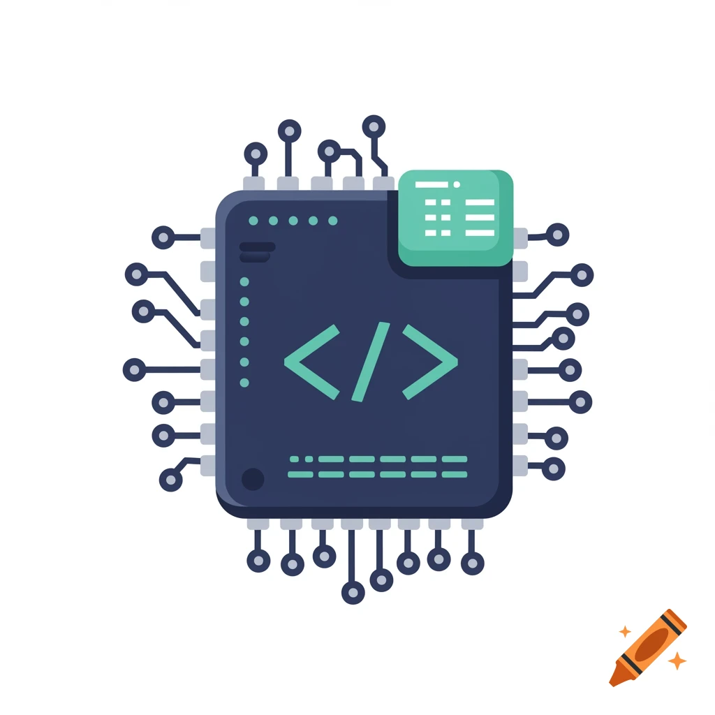 A two-toned blue brain icon stylized with circuit board lines, labeled ...