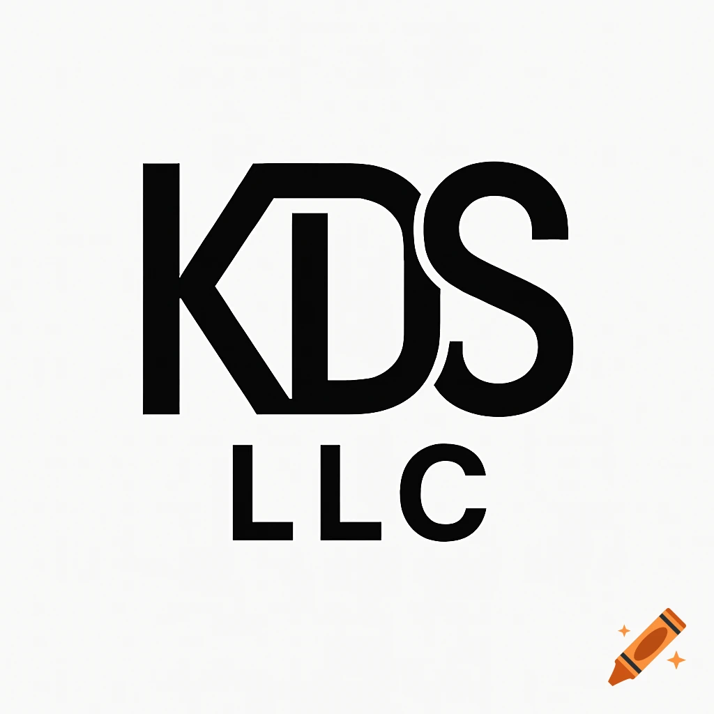 A minimalist black and white logo for KDS LLC. on Craiyon