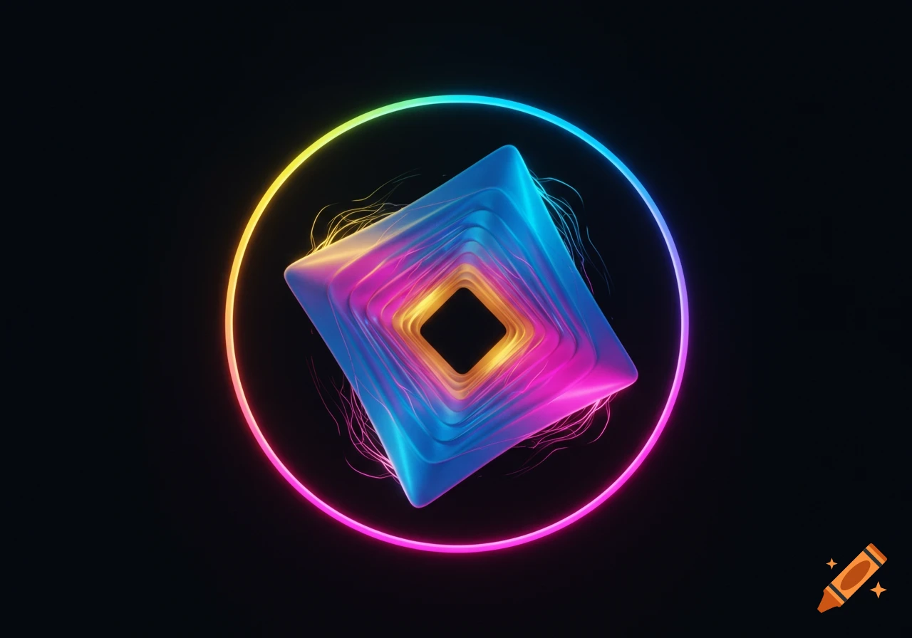 A glowing golden triangle at the bottom of a dark, textured background ...