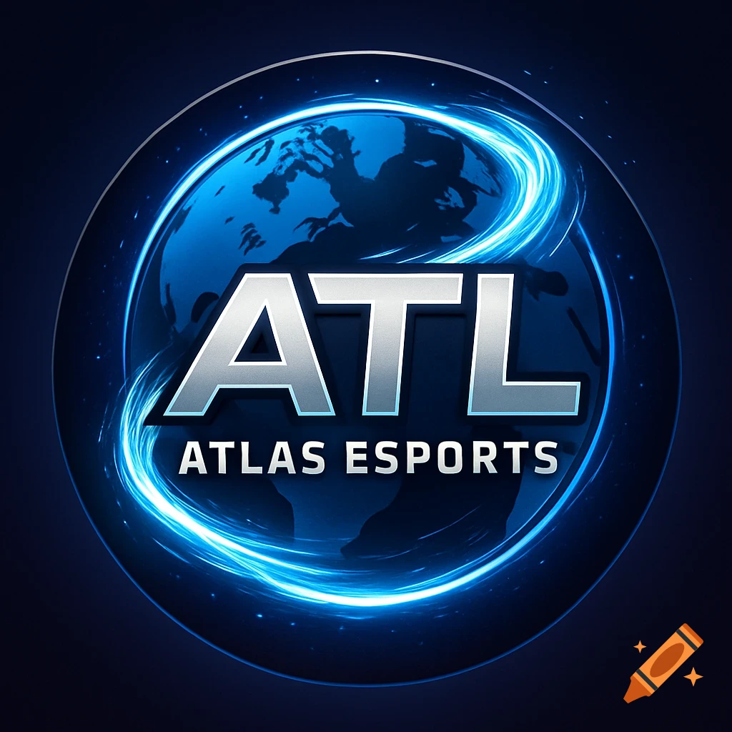 A blue and silver logo for Atlas Esports, featuring the letters ATL in ...