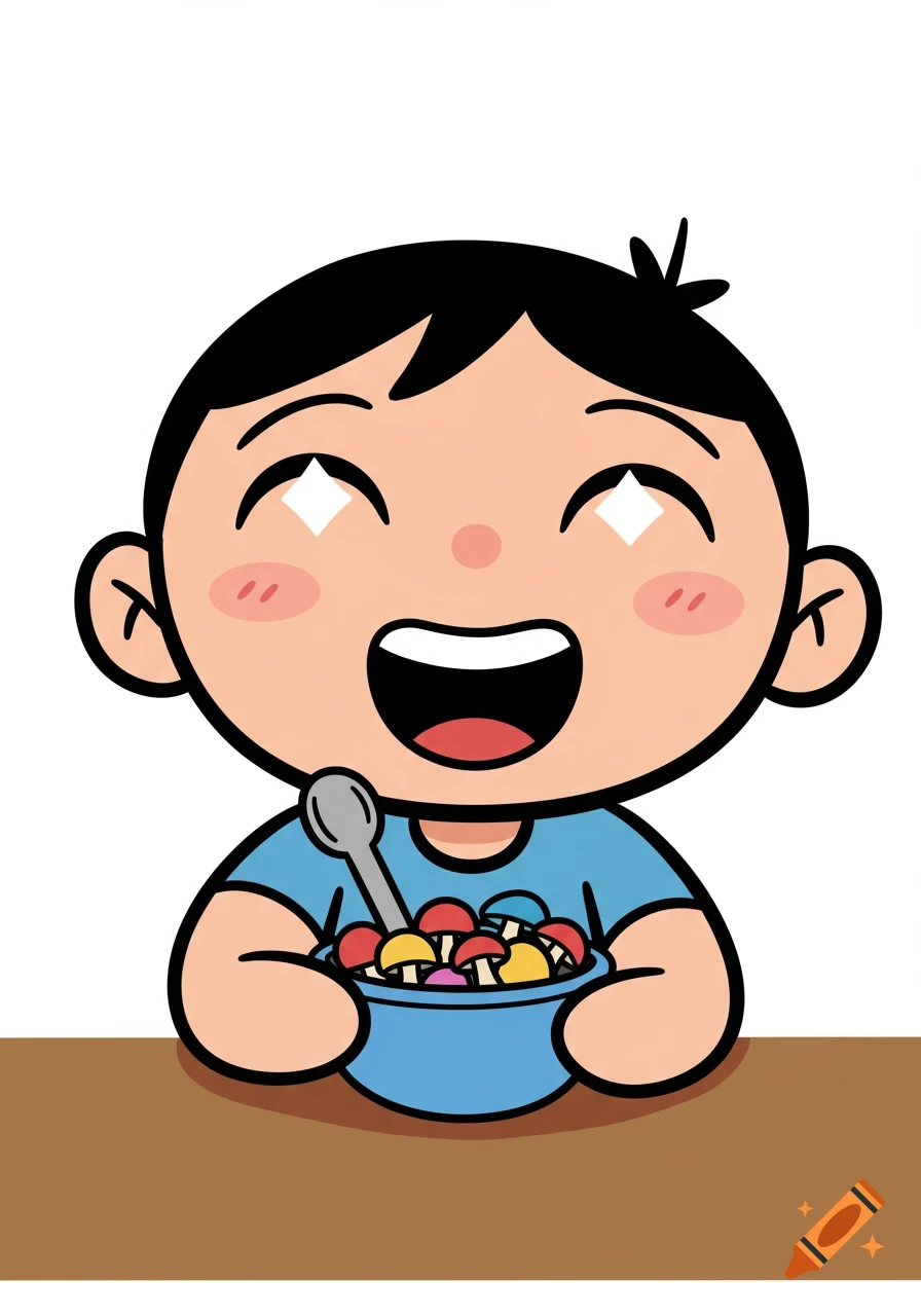 Cartoon vector illustration of a distressed child showing symptoms of ...