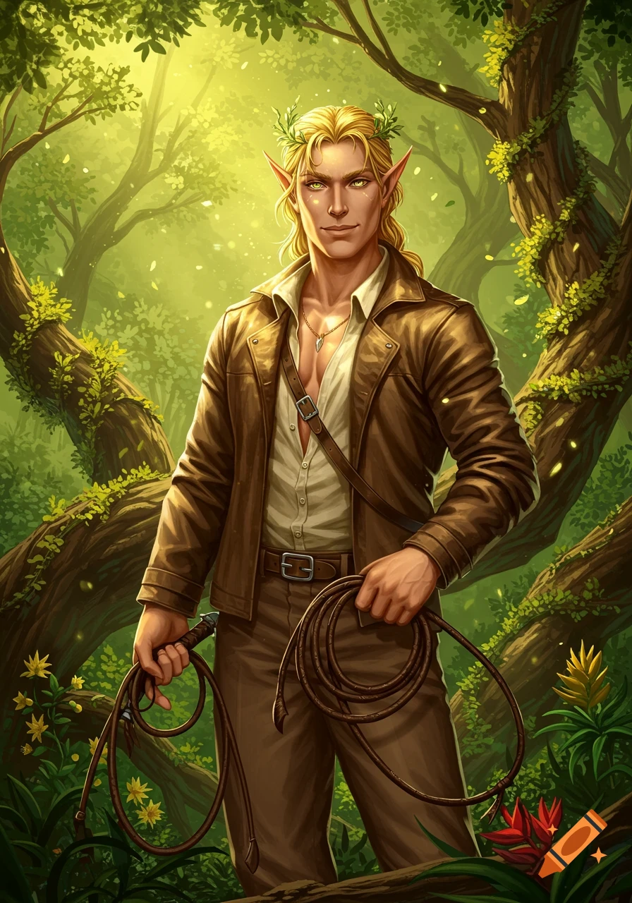 Fantasy illustration of a young man with a mechanical arm and green ...