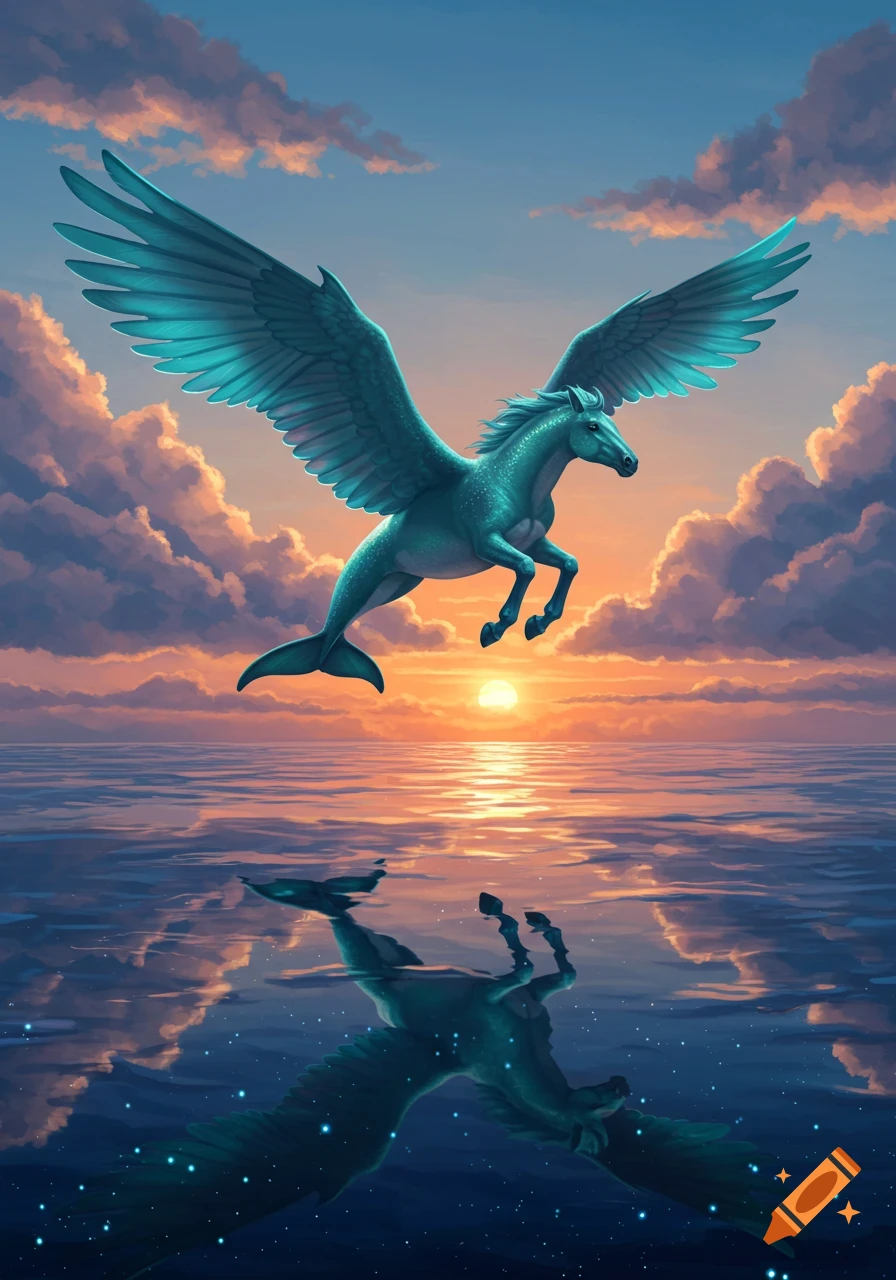 Large fantasy bird with a human face and a stinger tail flies over a ...