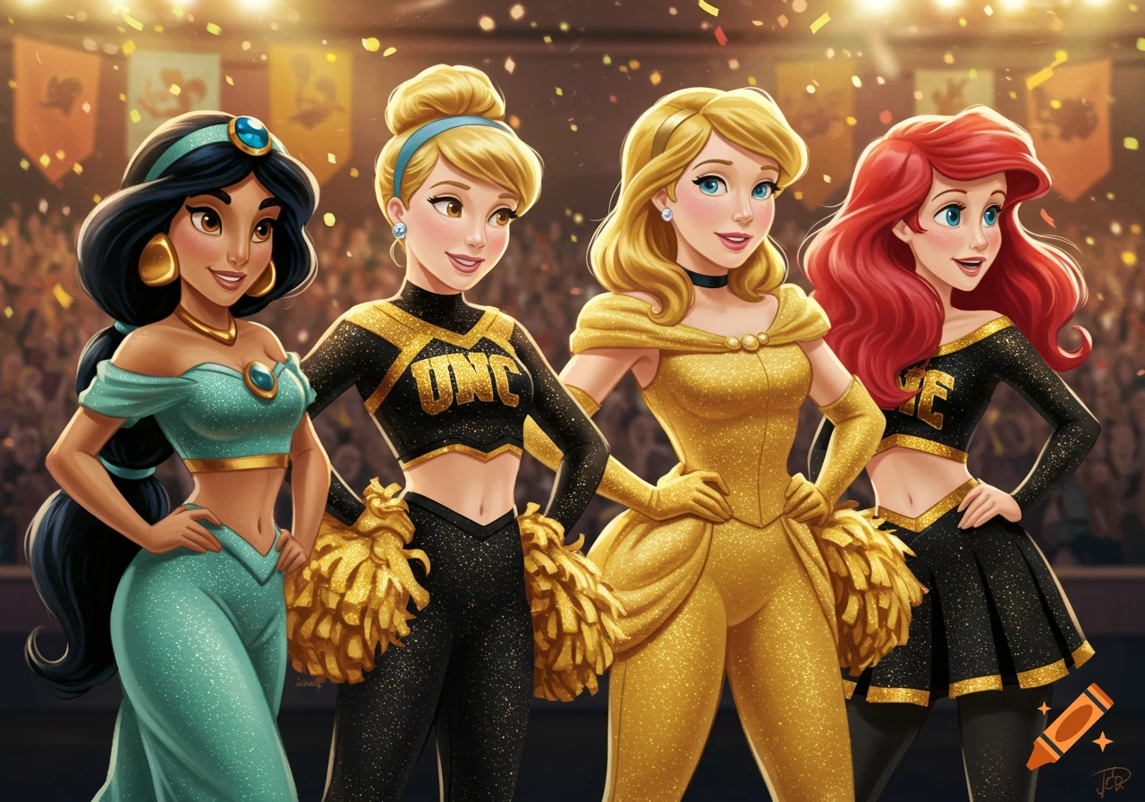 Six animated Disney Princesses, including Cinderella, Ariel, Aurora ...