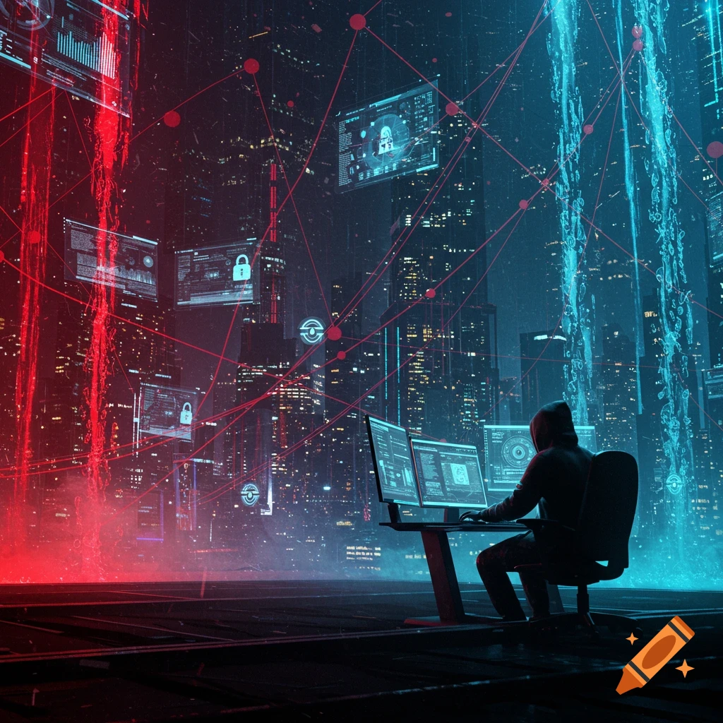 A Roblox character stands on a glowing grid in a dark, Matrix-like ...