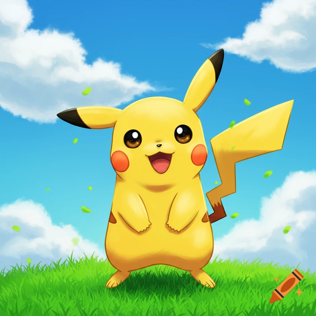 Pikachu Eating a Mcdonalds Big Mac created on Craiyon