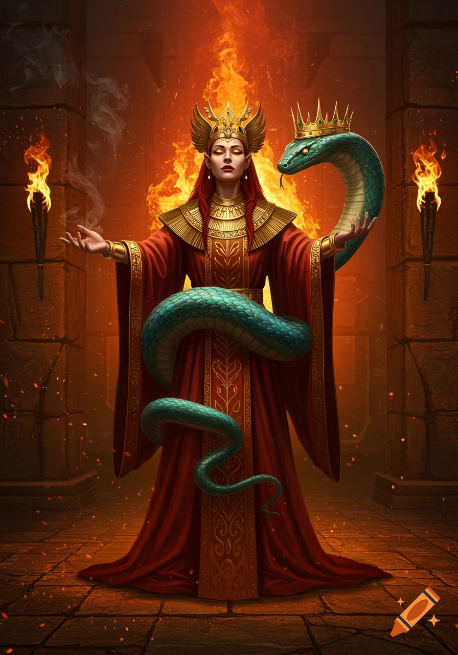 Fantasy illustration of a green dragon holding a princess with blood on ...