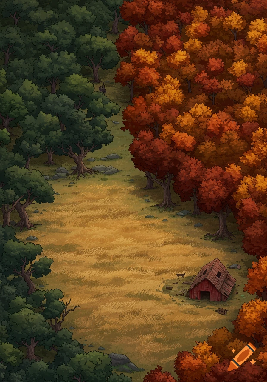 Top-down TTRPG battle map of a winding snowy path leading through a ...