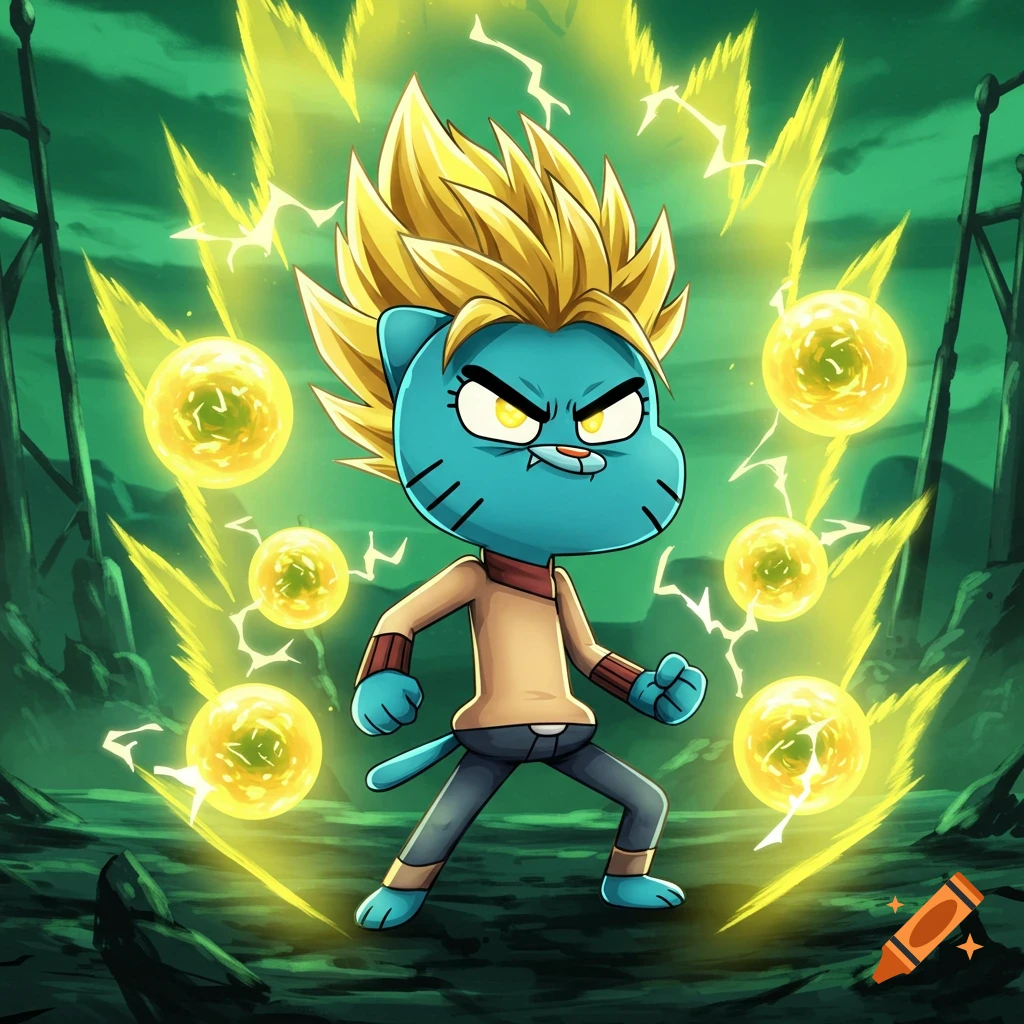 Angry Gumball Watterson from Cartoon Network with glowing red eyes ...