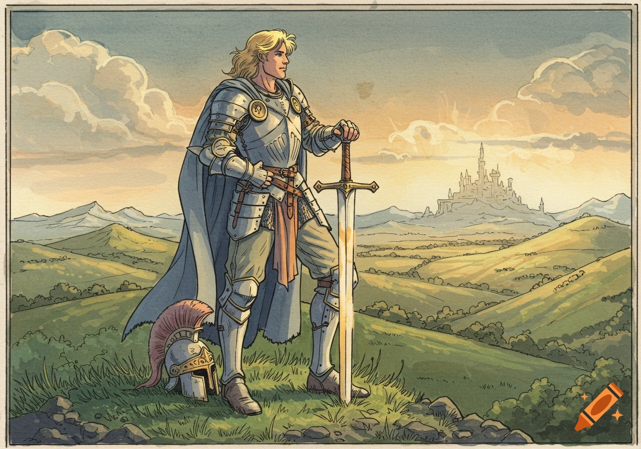 A giant duck leads a medieval army of knights carrying cheese flags ...