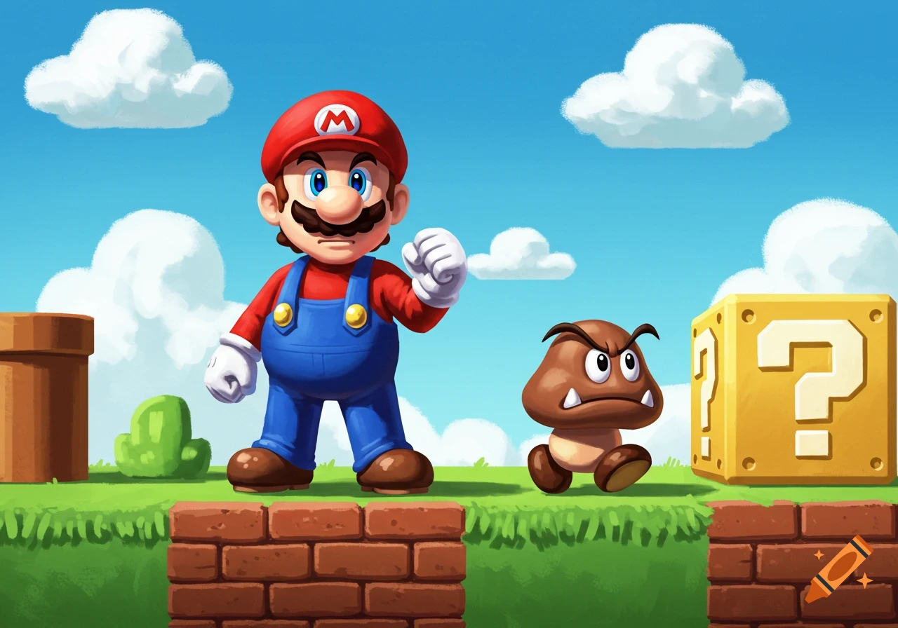 Retro pixel art sprite sheet featuring Mario in various poses ...