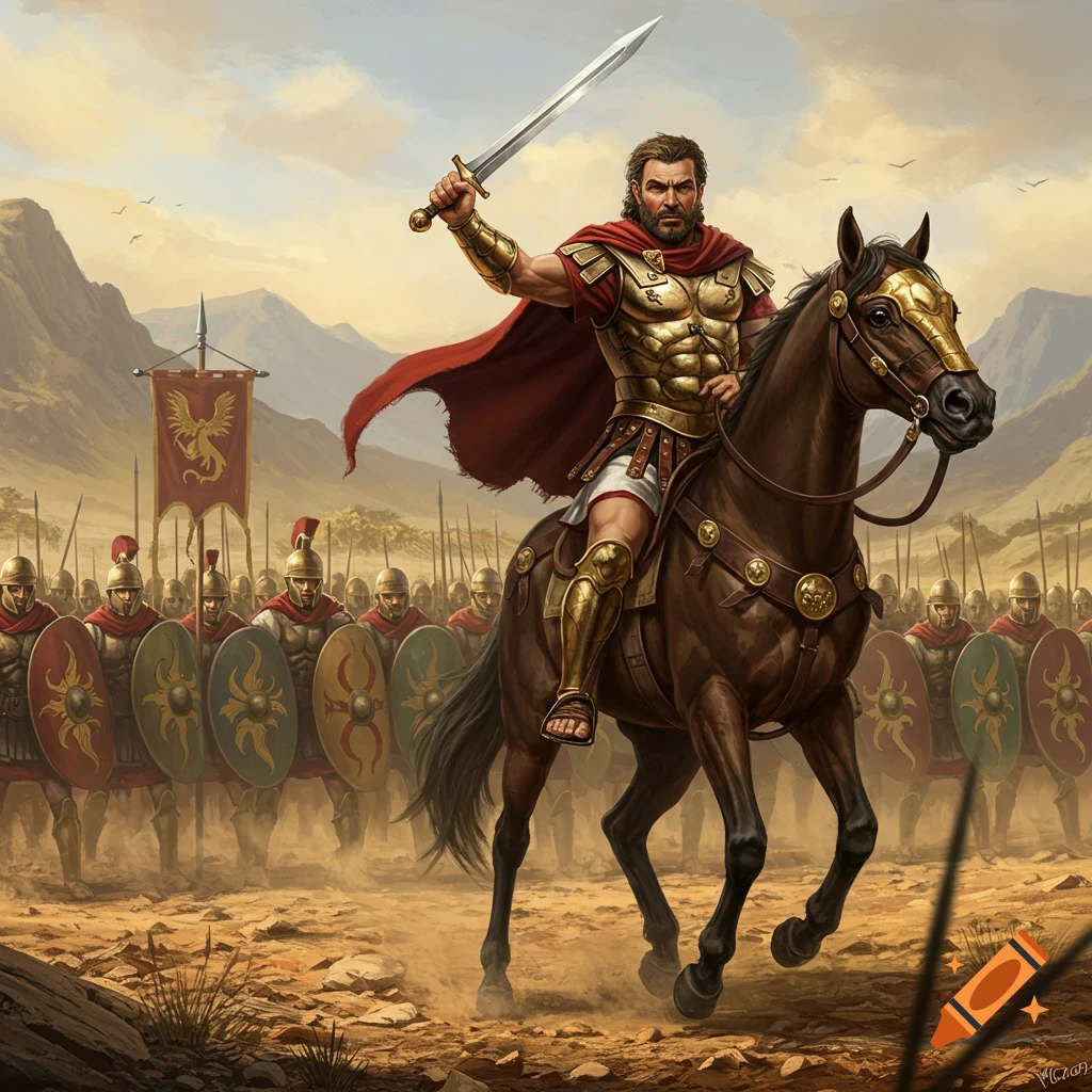 An epic historical battle scene with Spanish conquistadors fighting ...