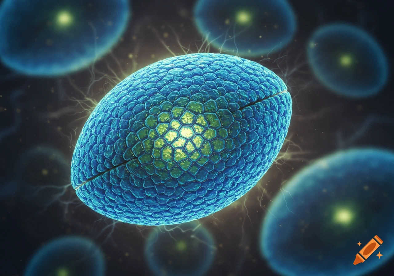 A detailed microscopic view of a large white immune cell engulfing ...