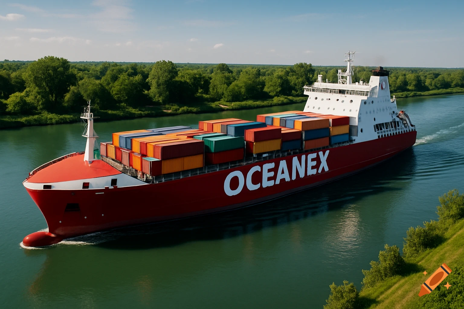 A large cargo ship with 'DATEV' on its side approaches a busy harbor ...