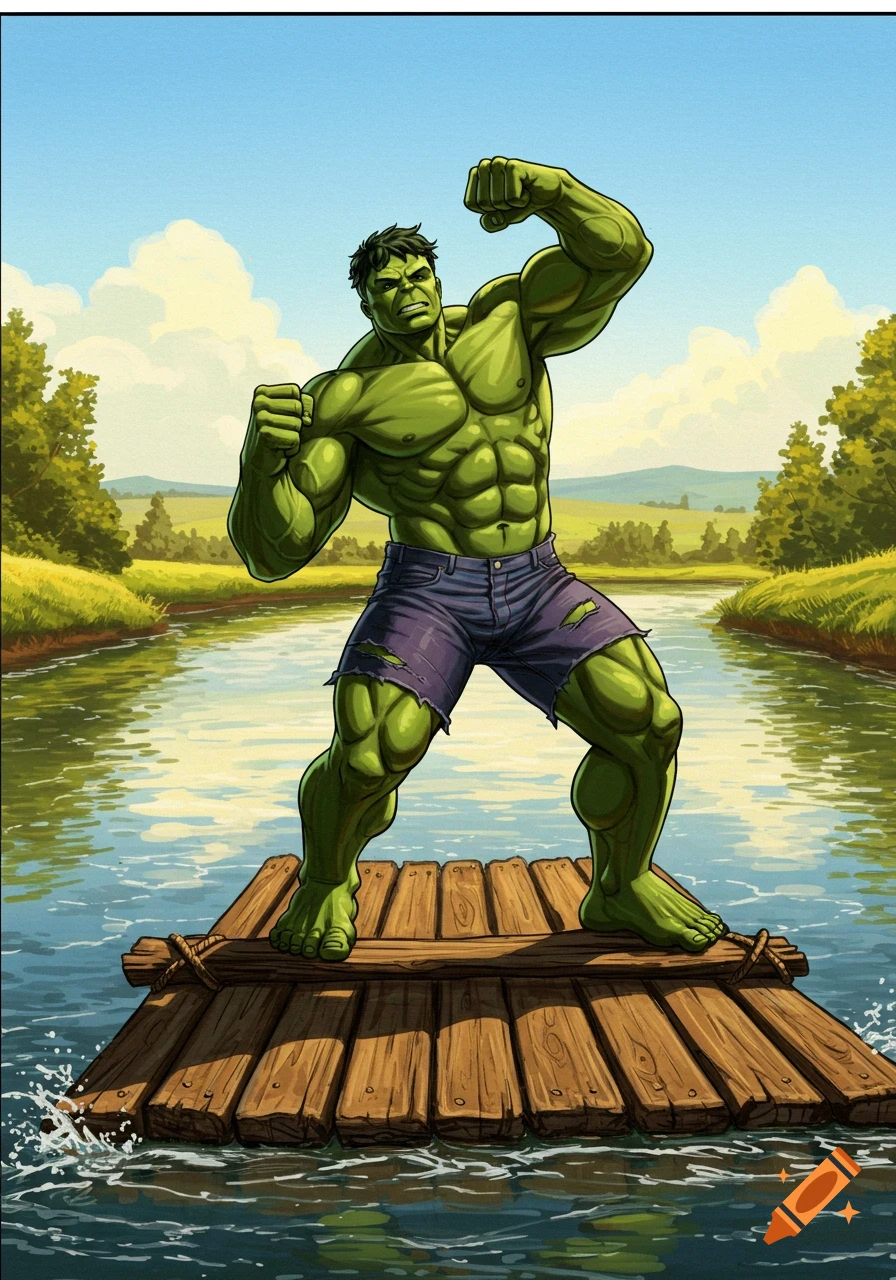 The Hulk intensely grinds ingredients in a mortar and pestle in a ...