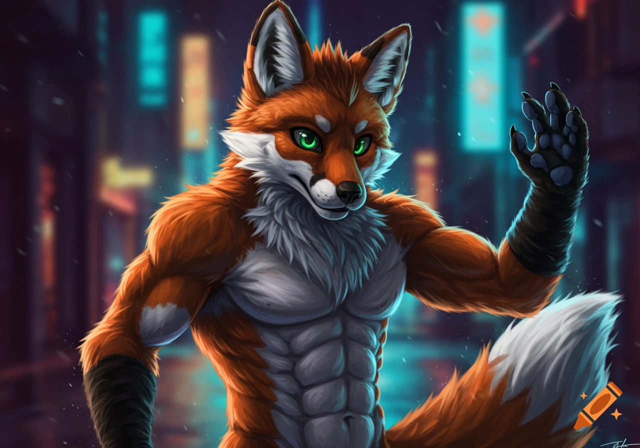 An anthropomorphic fox in steampunk attire and goggles stands ...