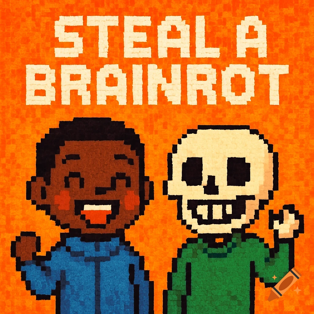 Steal+a+brainrot+thumbnail created on Craiyon