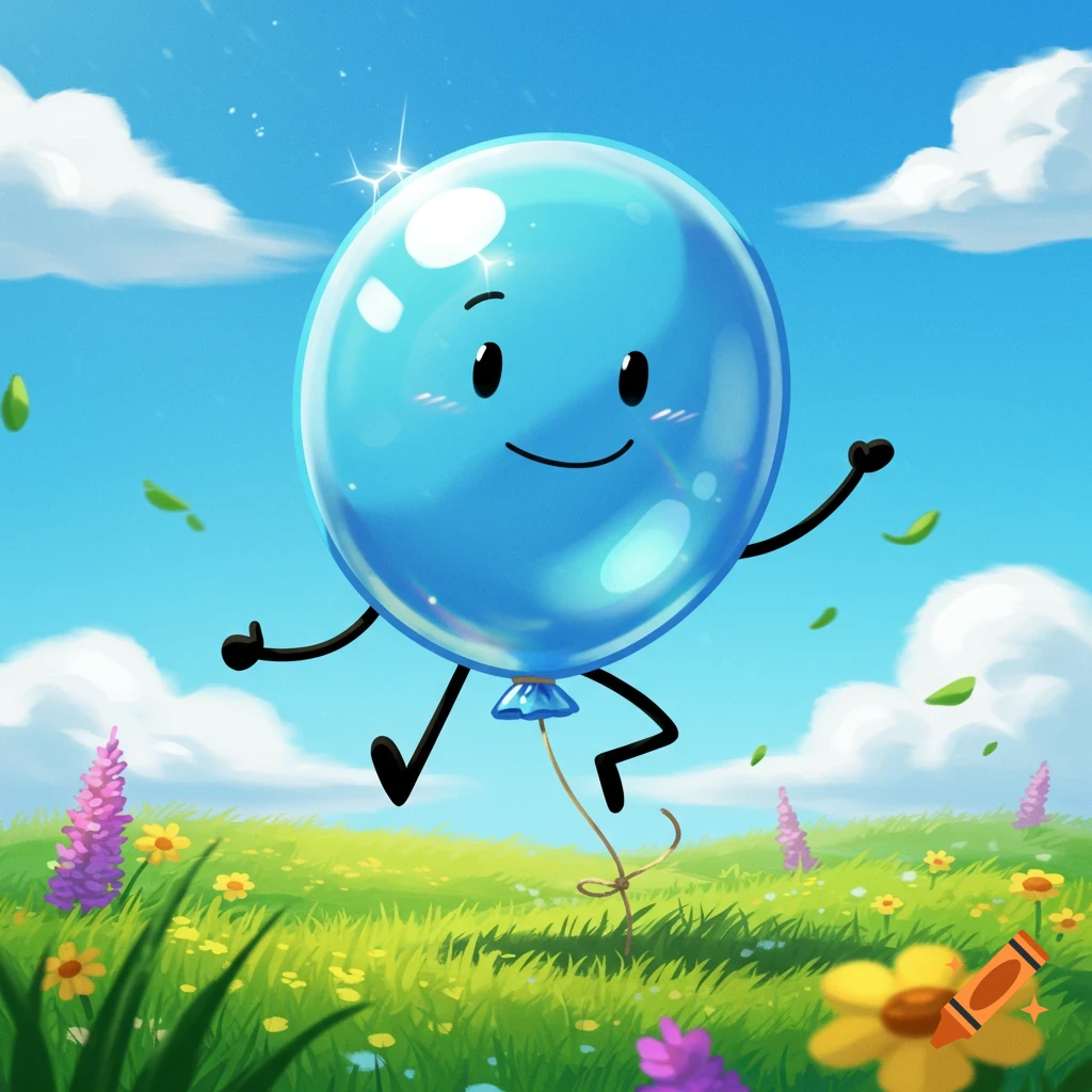 Cartoon blue character shaped like the number four with glowing eyes ...