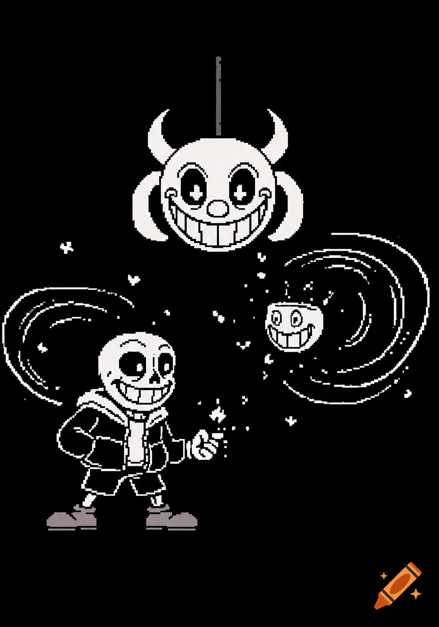 Jevil+sprites created on Craiyon