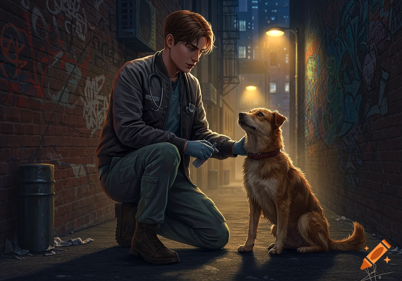 A golden retriever in a red vest gives its paw to a smiling girl in a ...