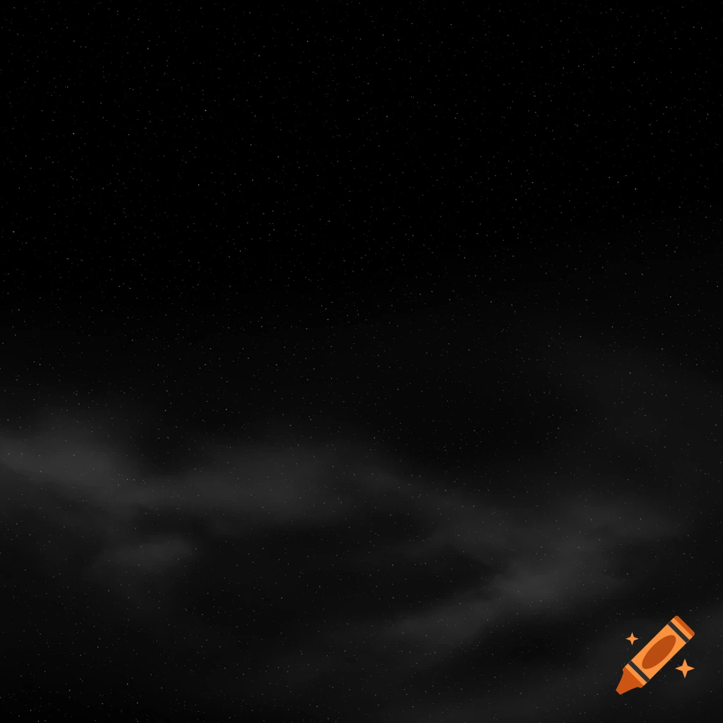 A dark night sky filled with tiny stars and faint, wispy grey clouds at ...