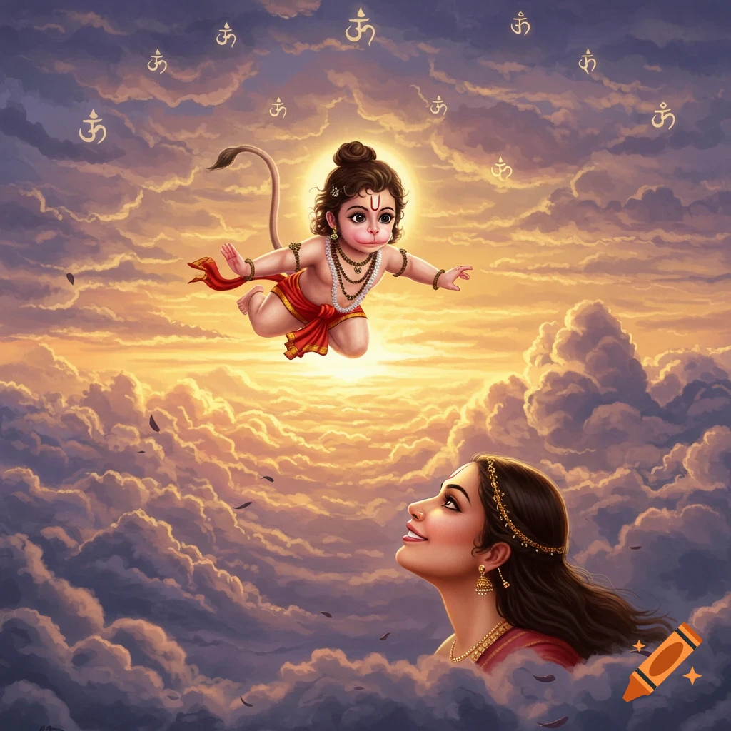 Illustration of Lord Ram, Sita, Lakshman, and Hanuman in Ramayana ...