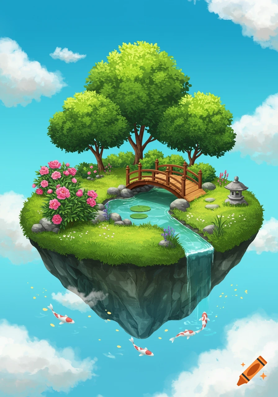 Cartoon illustration of a Rapunzel-like tower with a purple roof, a ...