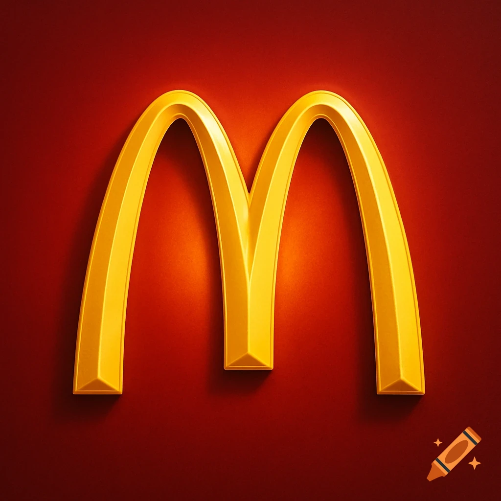 A logo parody for "McTexa's" with golden arches resembling bull horns ...