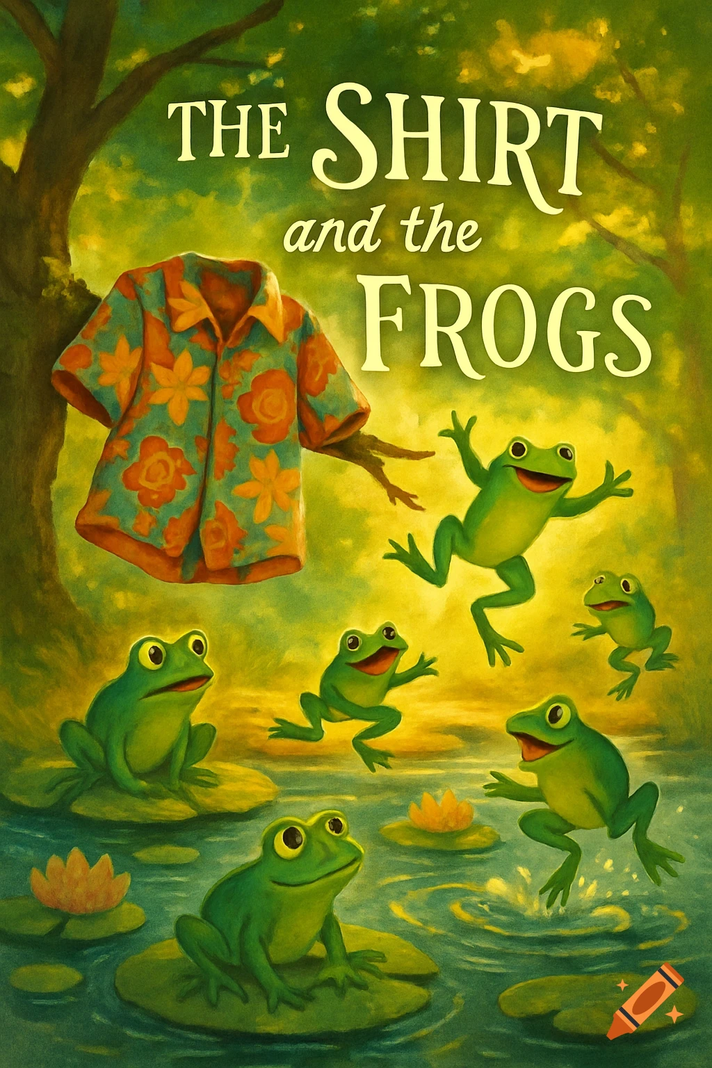 An illustration of a children's book cover titled 'The Shirt and the ...