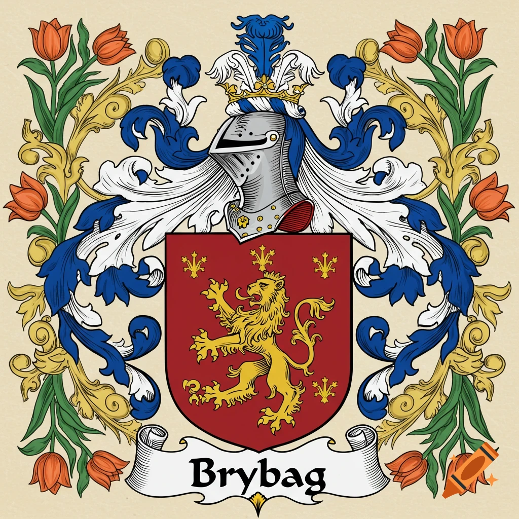 A heraldic coat of arms for SAUNERON-LOURY. The shield is blue and gold ...