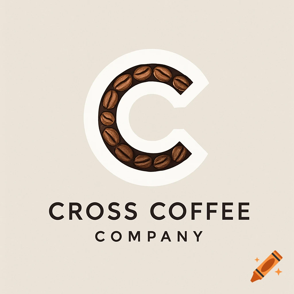 Logo for Cross Coffee Company with a white 'C' containing coffee beans ...