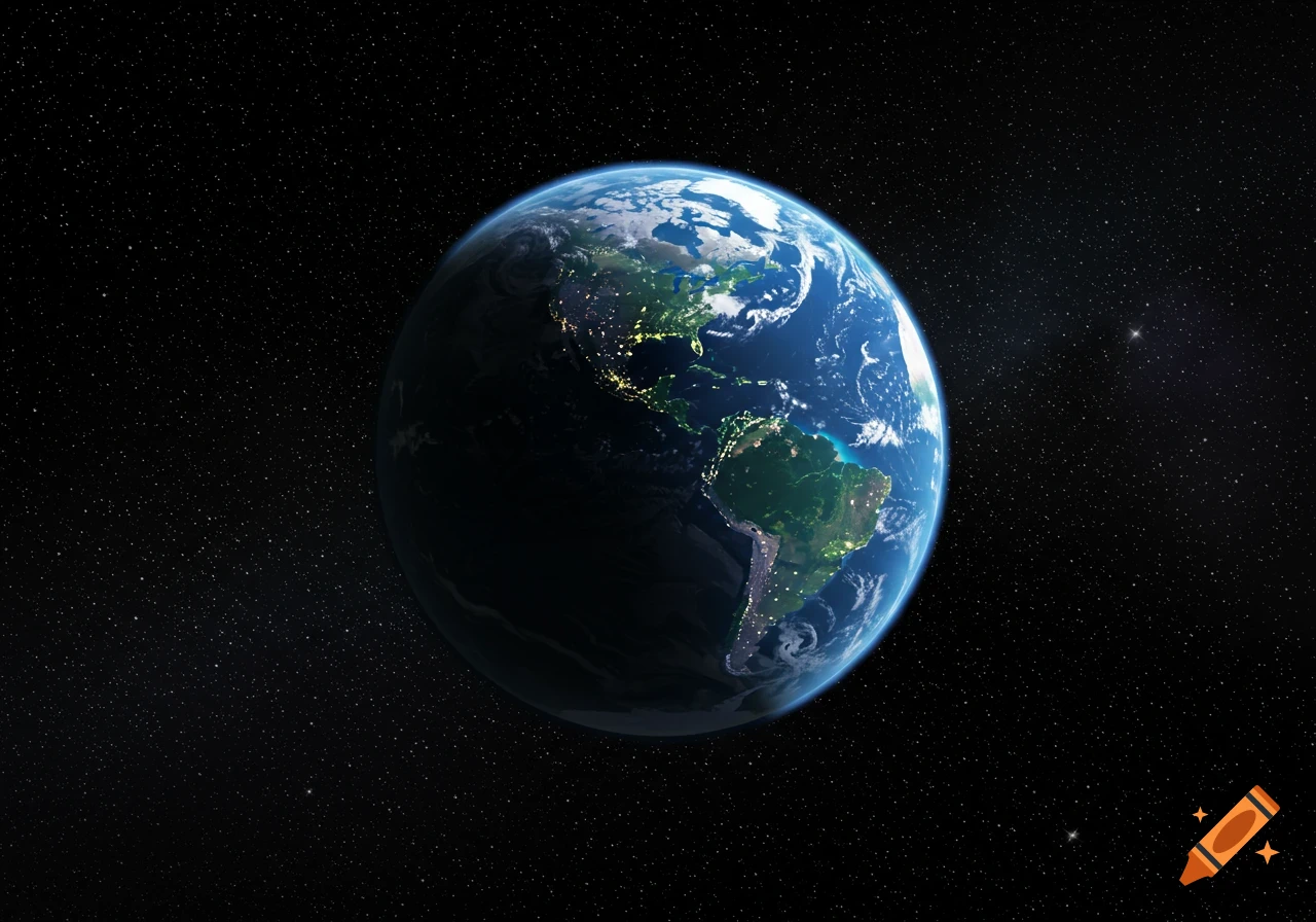 Digital art of Earth from outer space on Craiyon