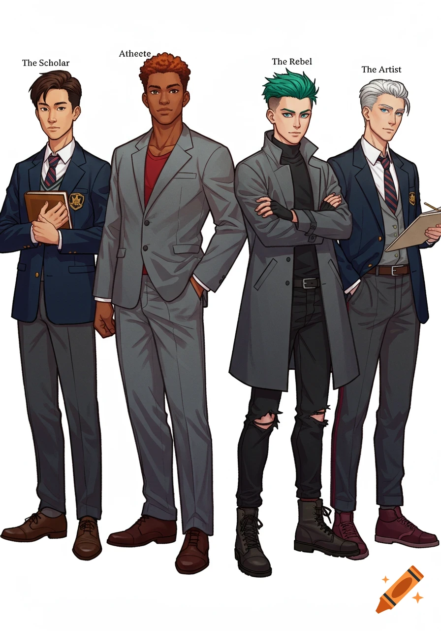 Book Characters created on Craiyon