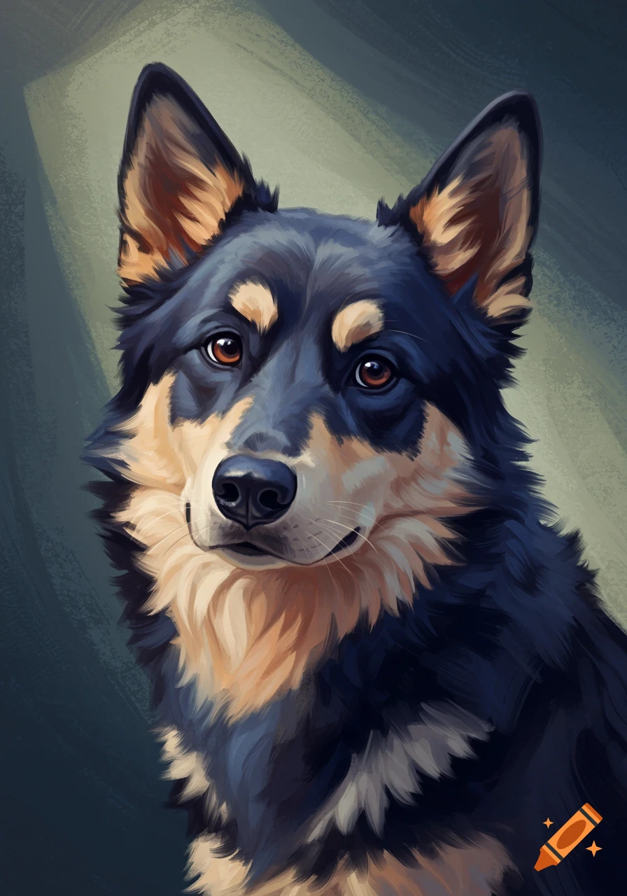 A detailed portrait painting of a silky terrier dog with black and tan ...