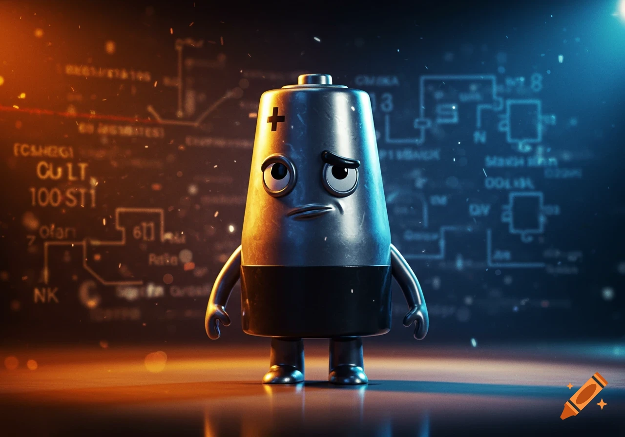 A cute, blue, square-headed robot with circuit patterns and big eyes ...